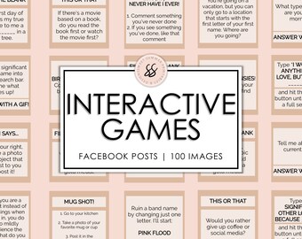 100 Blush Facebook Games Interactive Posts Social Media | Etsy