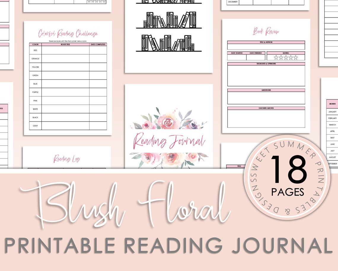Reading Journal Printable Book Club Planner Printable | Etsy