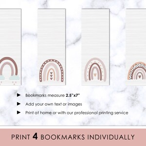 Pastel Rainbow Editable Printable Bookmark, Rainbow Bookmark, Bookmark ...