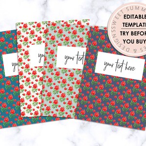 Floral Vintage Editable Binder Covers, Vintage Template, Editable ...