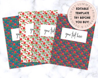 Floral Vintage Editable Binder Covers Vintage Template - Etsy