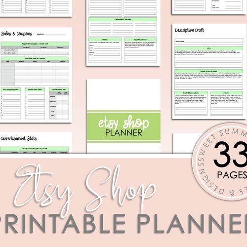 Online Shop Printable Planner Boutique Planner Reseller - Etsy