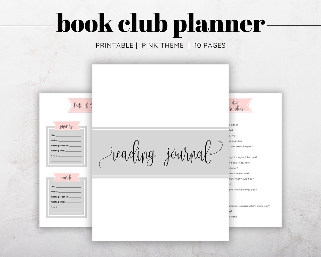 Reading Journal Printable, Book Club Planner Printable, Reading List ...