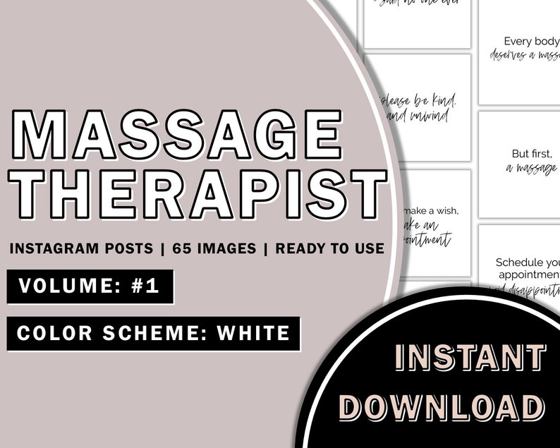 65 Massage Therapist Instagram Posts Massage Therapy Quotes | Etsy