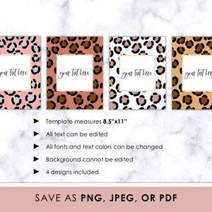 Leopard Editable Binder Covers, Animal Print Template, Editable Binder ...
