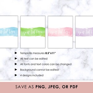 Watercolor Brush Stroke Editable Binder Covers, Editable Binder Cover ...