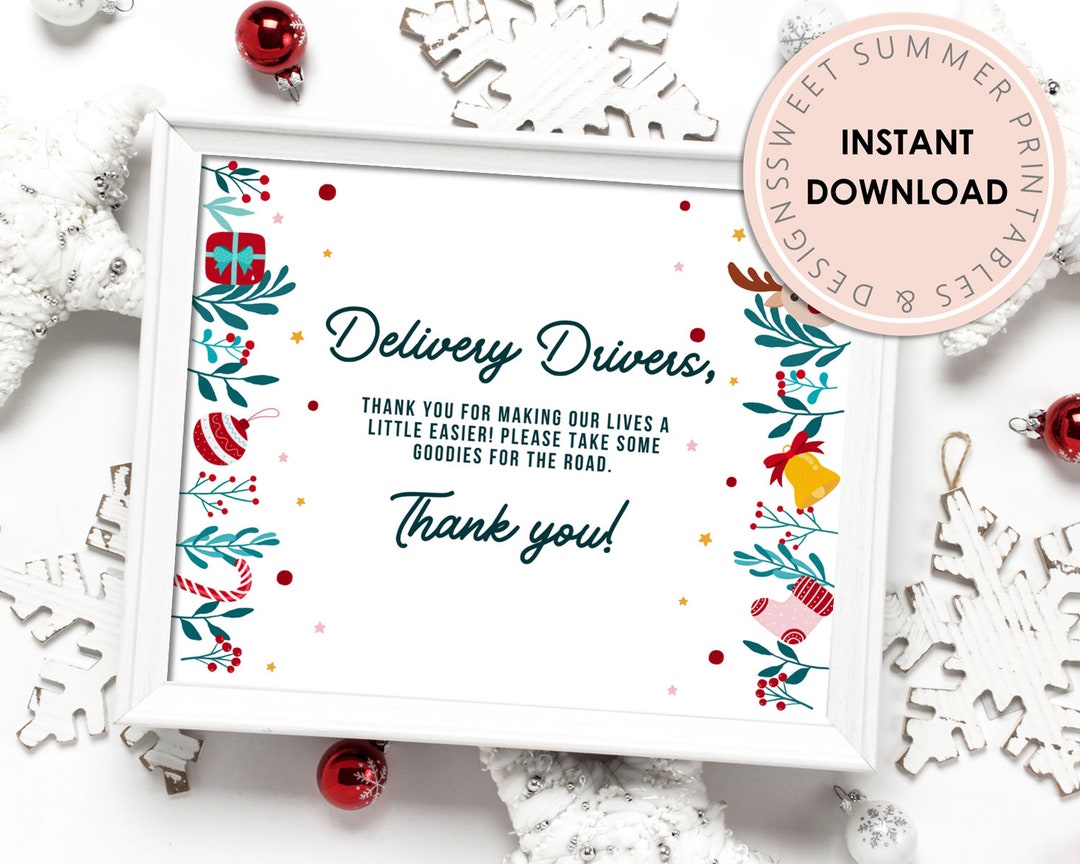 Rudolph Delivery Drivers Sign Printable, Delivery Drivers Printable ...