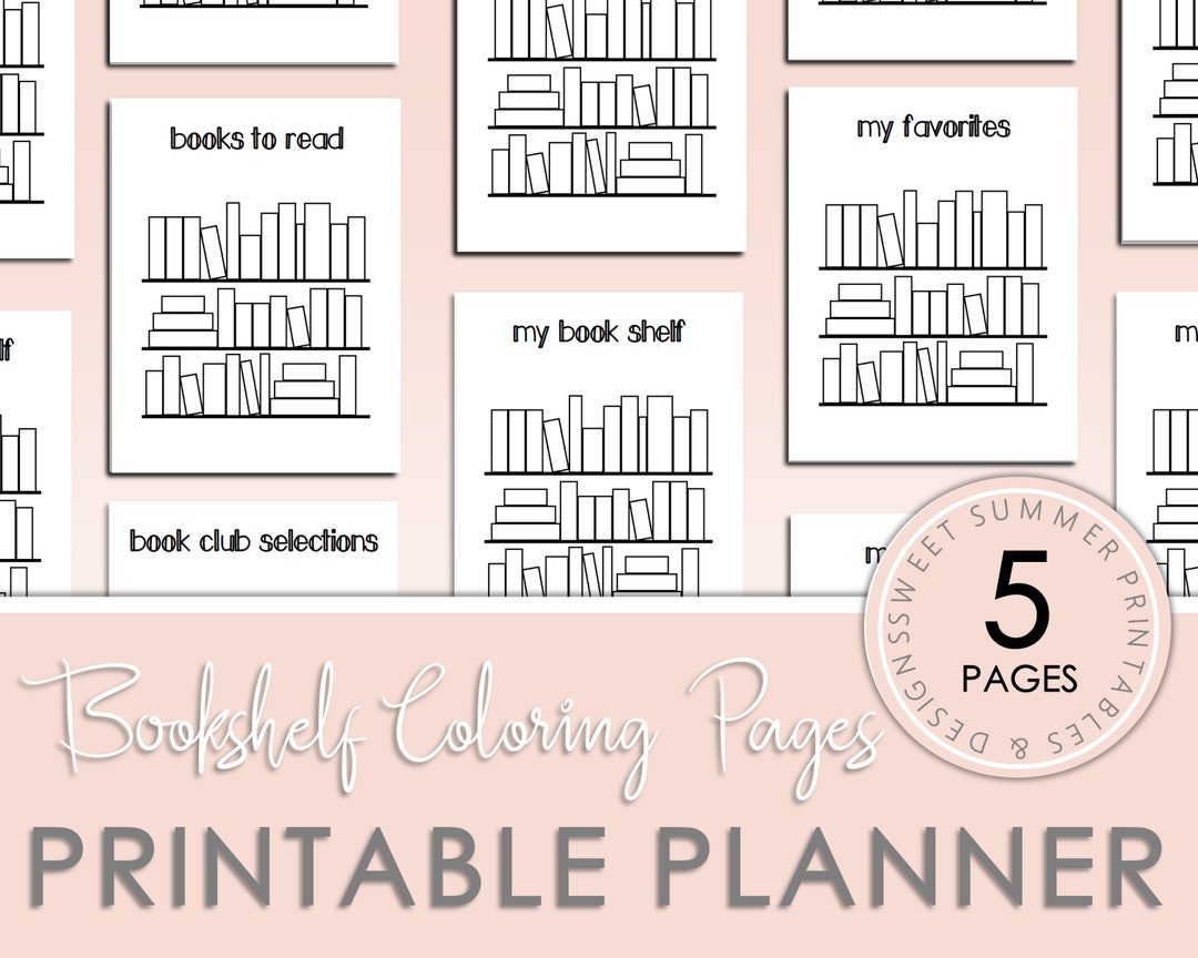 Bookshelf Tracker Printable, Bullet Journal Insert Printable, Bookshelf ...