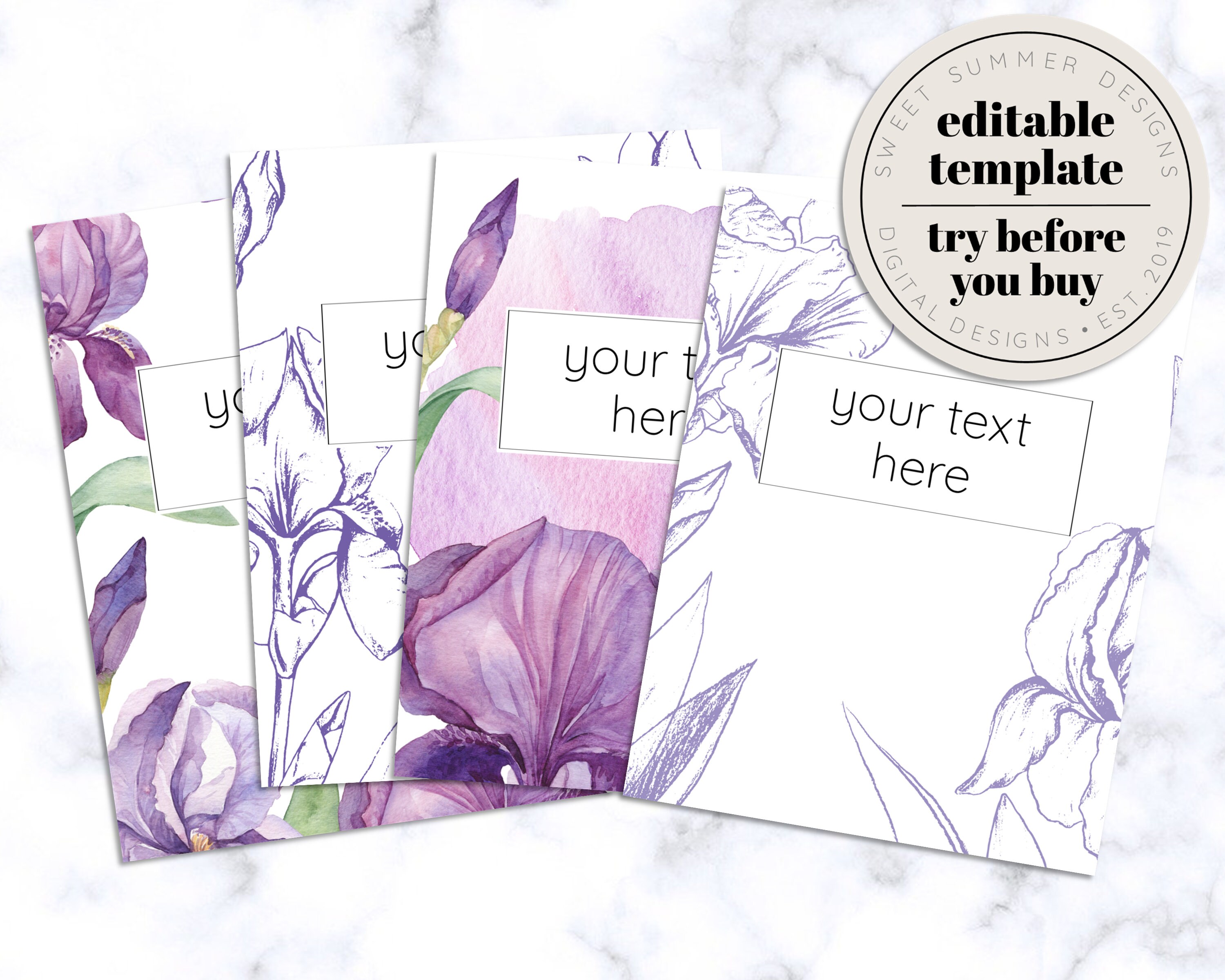 Editable Binder Cover Templates Purple