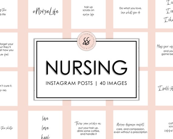 40 Nursing Instagram Posts Nurse Quotes Social Media Posts | Etsy