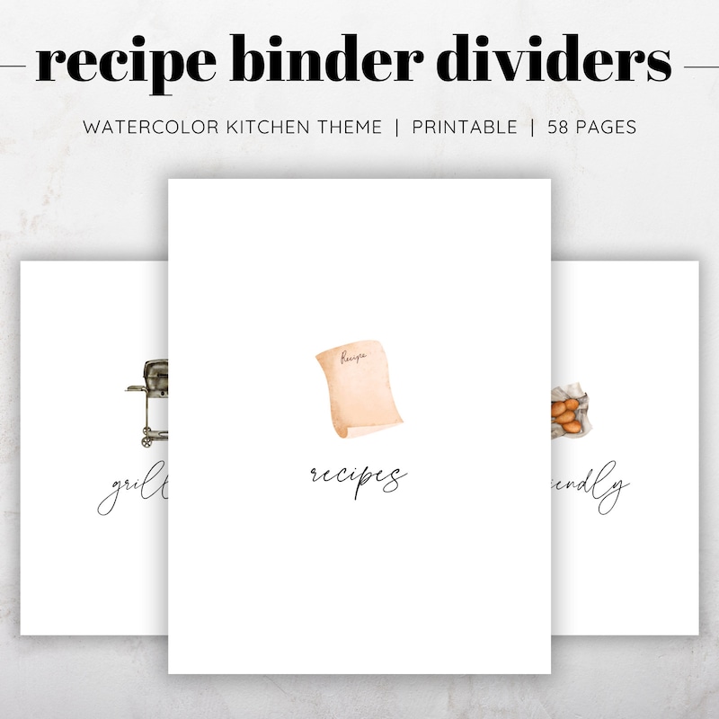 Recipe Book by Section - Etsy