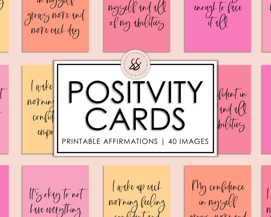 40 Sunset Positive Affirmations Printable Cards Daily - Etsy