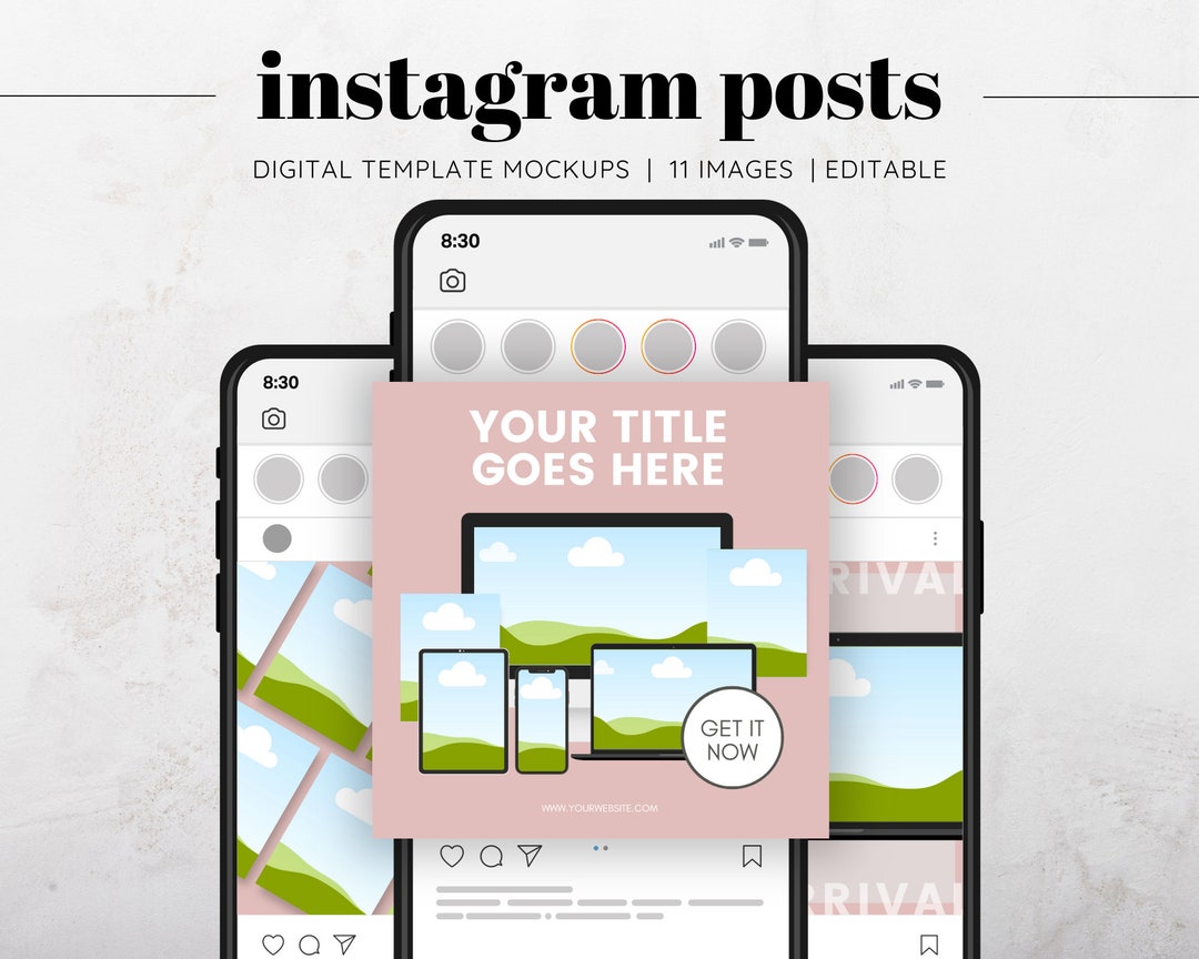 11 Editable Digital Download Mockup Social Media Post Templates ...
