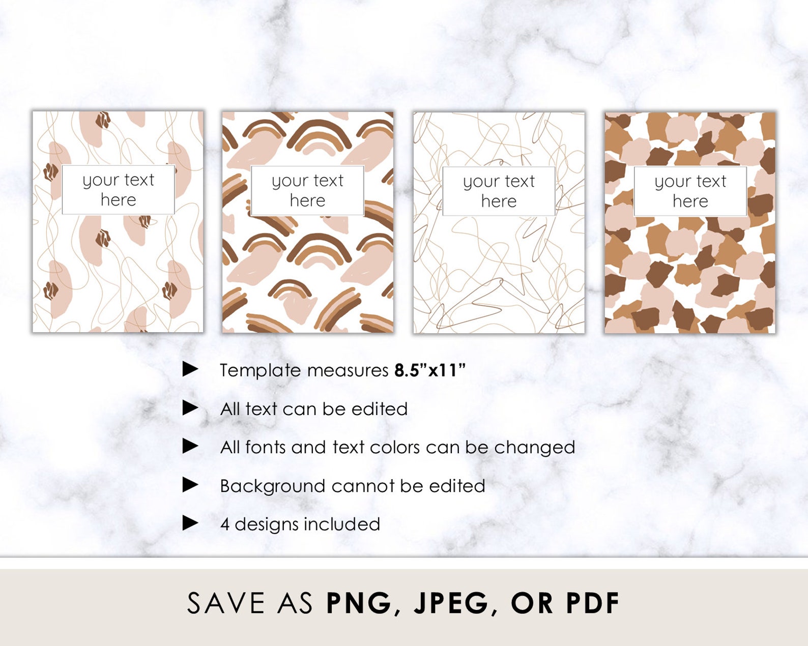 Neutral Geometric Editable Binder Covers, Editable Binder Cover ...