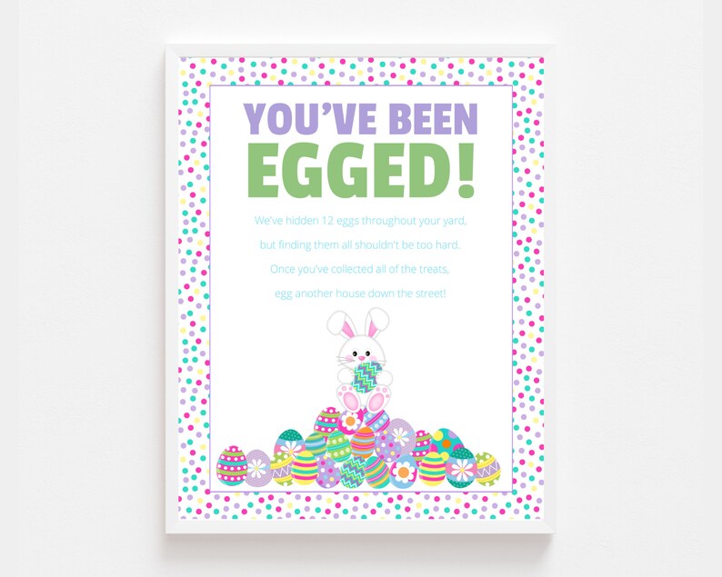 You've Been Egged Game Polka Dot Printable, We've Been Egged Printable ...