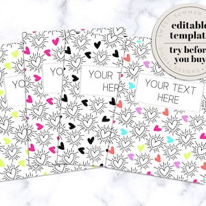 Heart Burst Editable Binder Covers, Editable Binder Cover Template ...