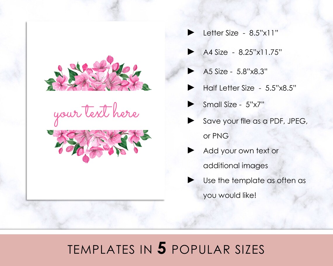 Editable Cherry Blossom Recipe Binder Dividers Recipe Binder - Etsy