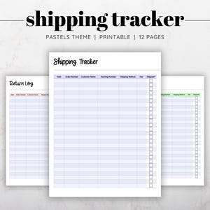 Shipping Tracker Printable, Returns Tracker Printable, Shipping Log ...