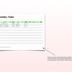 Online Shop Inventory Sheets, Inventory Tracker Printable, Inventory ...