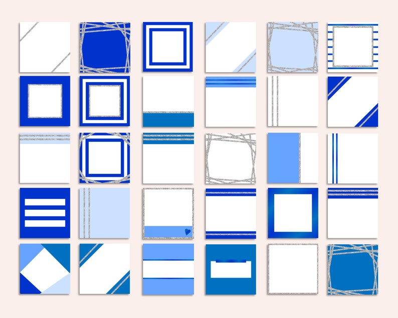 30 Blue and Silver Instagram Background Post Templates - Etsy