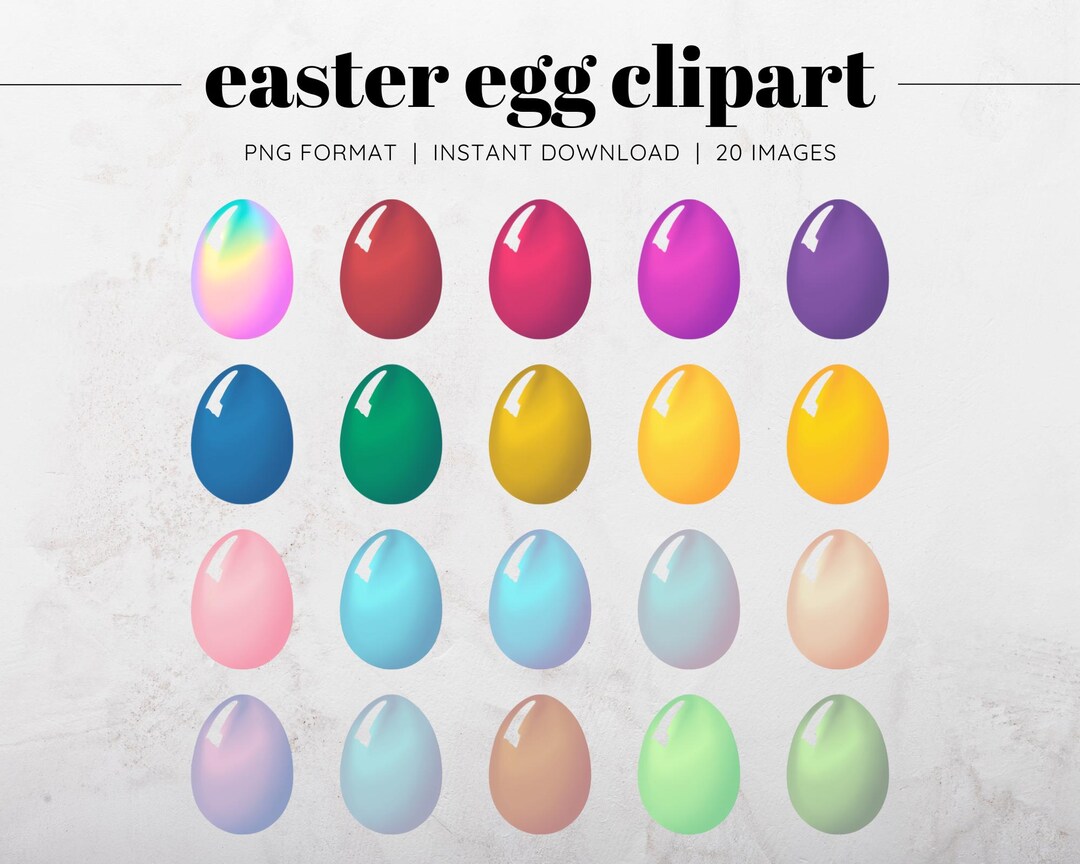 Shiny Easter Egg Clipart, Metallic Easter Egg, Easter Clipart, Colorful ...