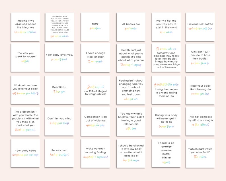 35 Body Positivity Rainbow Instagram Posts Self-love Quotes - Etsy