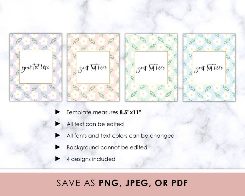 Pastel Floral Editable Binder Covers Editable Binder Cover - Etsy