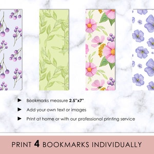 Floral Garden Editable Printable Bookmark, Floral Garden Bookmark ...