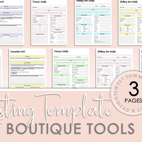 FILLABLE Online Reseller Listing Template Online Shop - Etsy