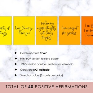 40 Orange Positive Affirmations Printable Cards, Daily Reminder ...