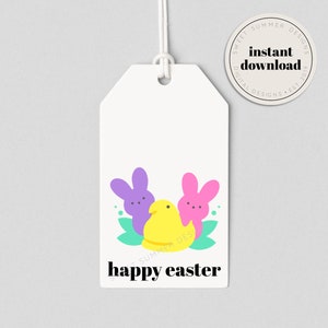 Happy Easter Gift Tag Printable, Easter Basket Printable, Simmer ...