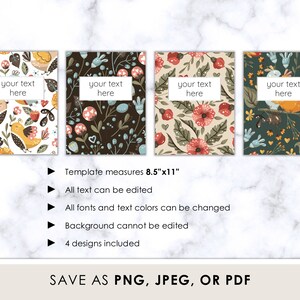 Spring Flight Editable Binder Covers, Editable Binder Cover Template ...