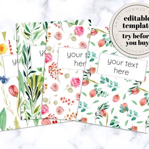 Wildflower Editable Binder Covers, Editable Binder Cover Template ...