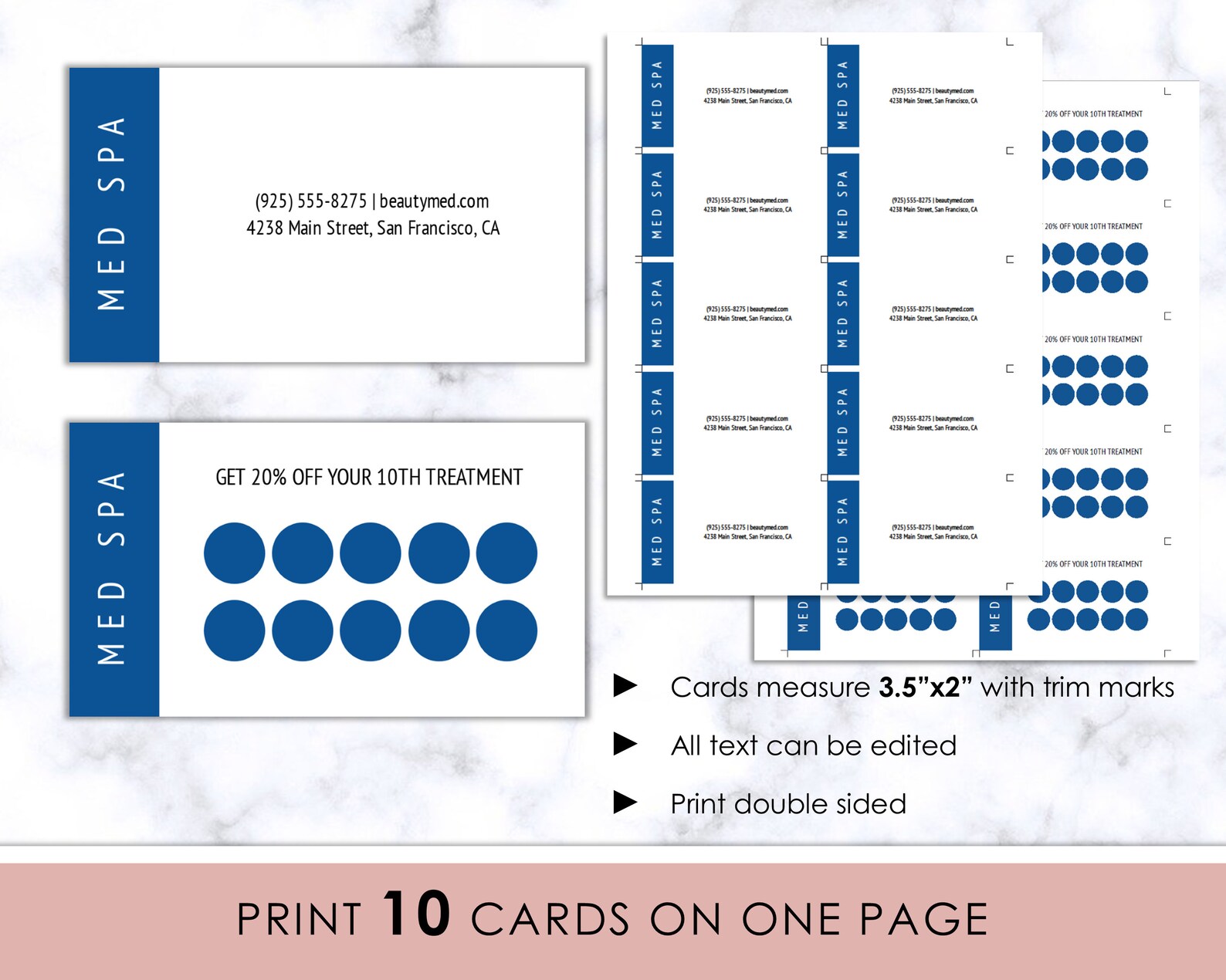 Med Spa Editable Loyalty Card, Esthetician Editable Rack Card, Spa ...