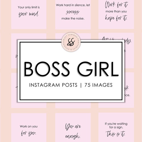 75 Boss Lady Instagram Posts Motivational Quotes Social - Etsy