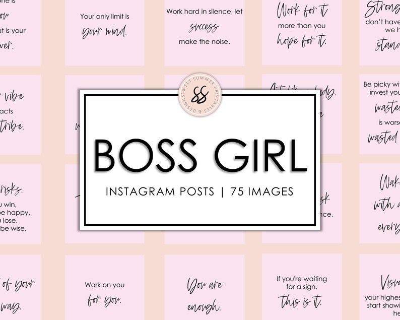 75 Boss Lady Instagram Posts Motivational Quotes Social - Etsy