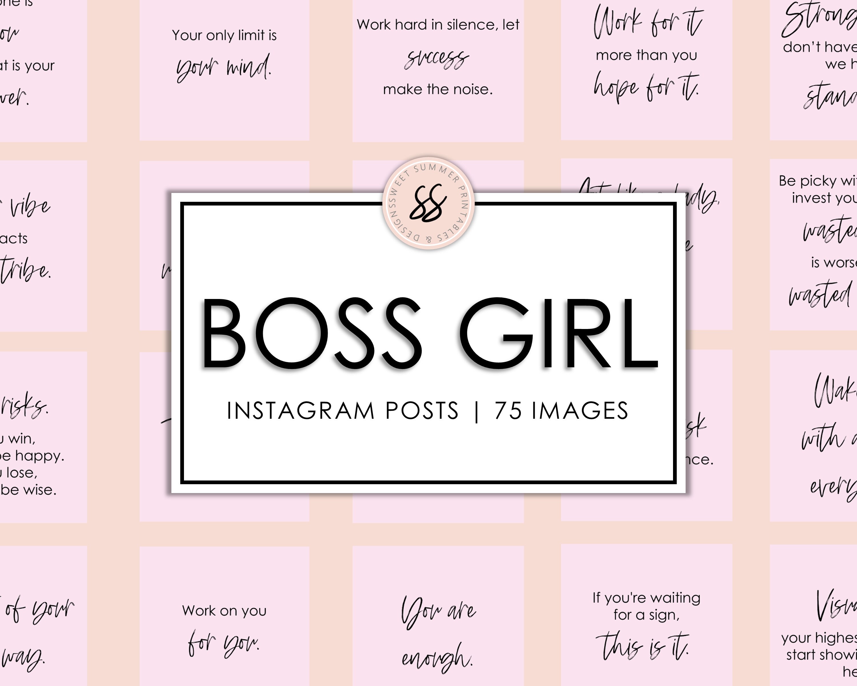 75 Boss Lady Instagram Posts Motivational Quotes Social - Etsy