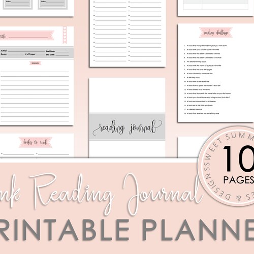 Reading Journal Printable Book Club Planner Printable - Etsy
