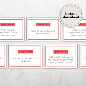 Red Book Club Questions Printable, Book Club Discussion, Book Review ...