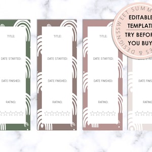 Boho Rainbow Book Review Printable Bookmark, Book Review Bookmark ...