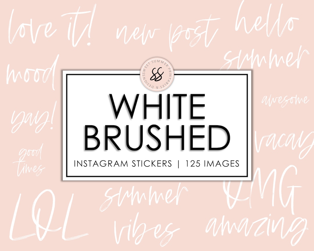 125 White Brushed Words and Phrases Instagram Story Stickers, Instagram ...