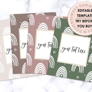 Boho Rainbow Editable Binder Covers, Boho Template, Editable Binder ...