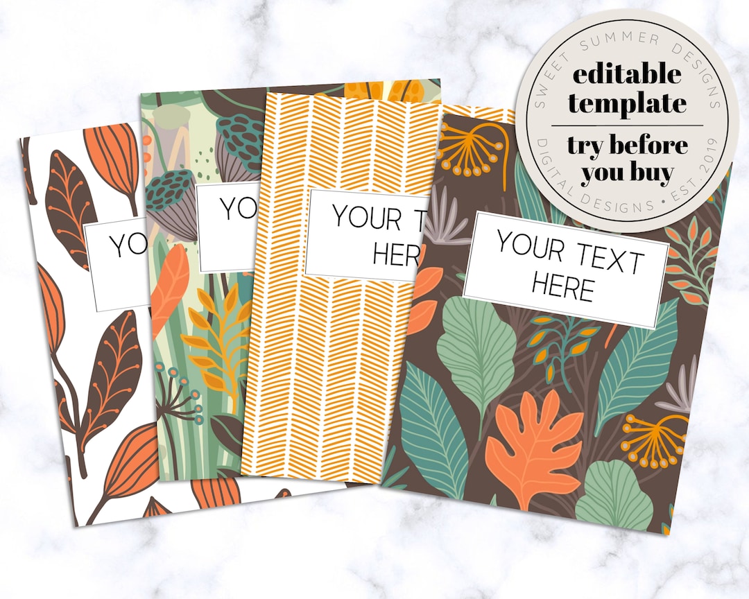 Hojas de portadas de carpetas editables, plantilla de portada de ...