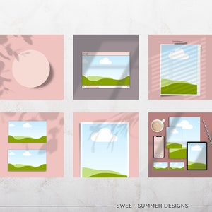 15 Editable Digital Download Mockup Classic Pink Social Media Post ...