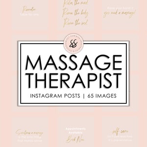 65 Massage Therapy Blush and Gold Instagram Posts, Massage Quotes ...
