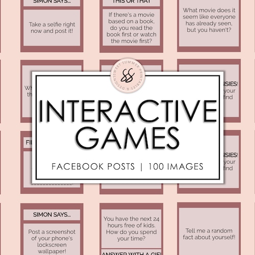 100 Rainbow Facebook Games Interactive Posts Social Media - Etsy