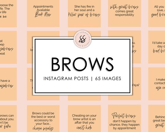 65 Brow Artist Peach Instagram Posts Brows Quotes Social | Etsy