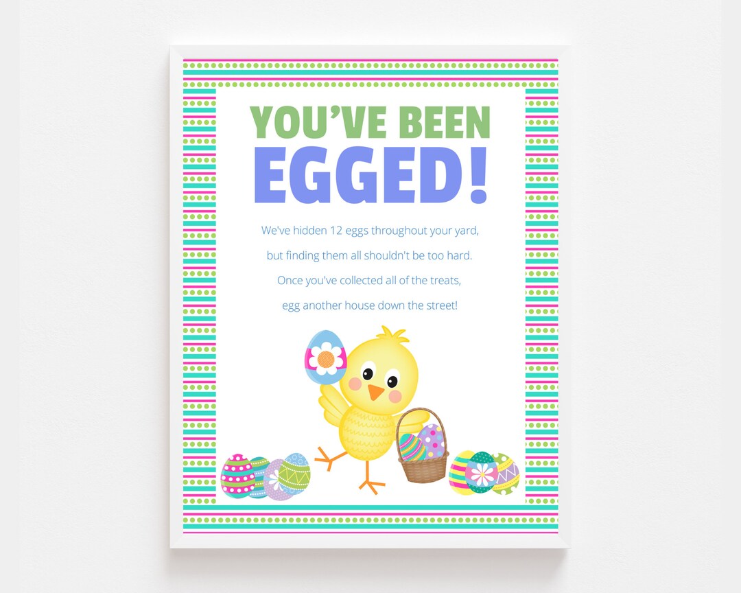 You've Been Egged Game Chick Printable, We've Been Egged Printable ...