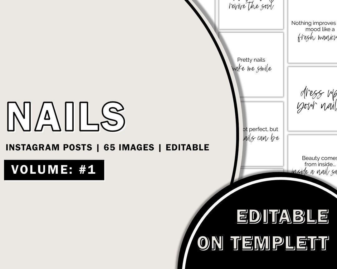 Nail Salon Instagram Post Templates, Nail Technician Instagram Posts ...