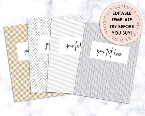 Modern Neutrals Editable Binder Covers Editable Binder | Etsy